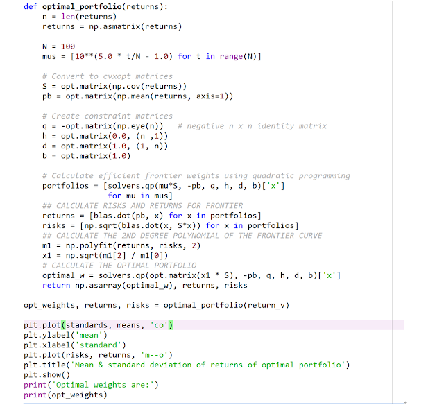 Markowitz Portfolio Construction