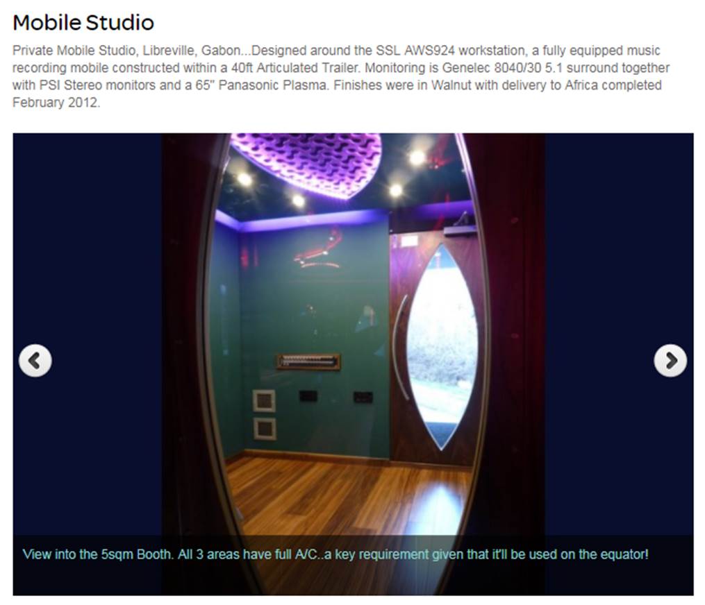 THE COMPANY THAT BUILT ALI BONGO'S MOBILE RECORDING STUDIO IN ...