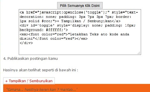 2 Cara Membuat Efek Show Hide (Expand Collapse) di Postingan Blog 2 Cara Membuat Efek Show Hide (Expand Collapse) di Postingan Blog
