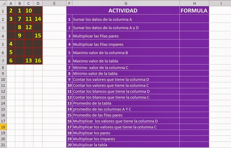 Funciones Basicas De Excel: PRACTICA 1 SEMANA 1 FUNCIONES BASICAS DE EXCEL.