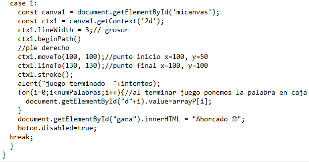 Programando, Aprendiendo, Colaborando: Juego el ahorcado - CÓDIGO
