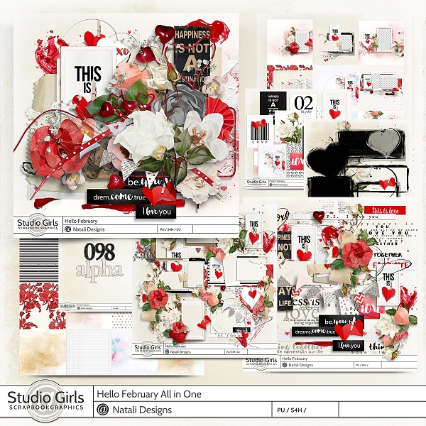Natali Design: Hello February - collection and freebie
