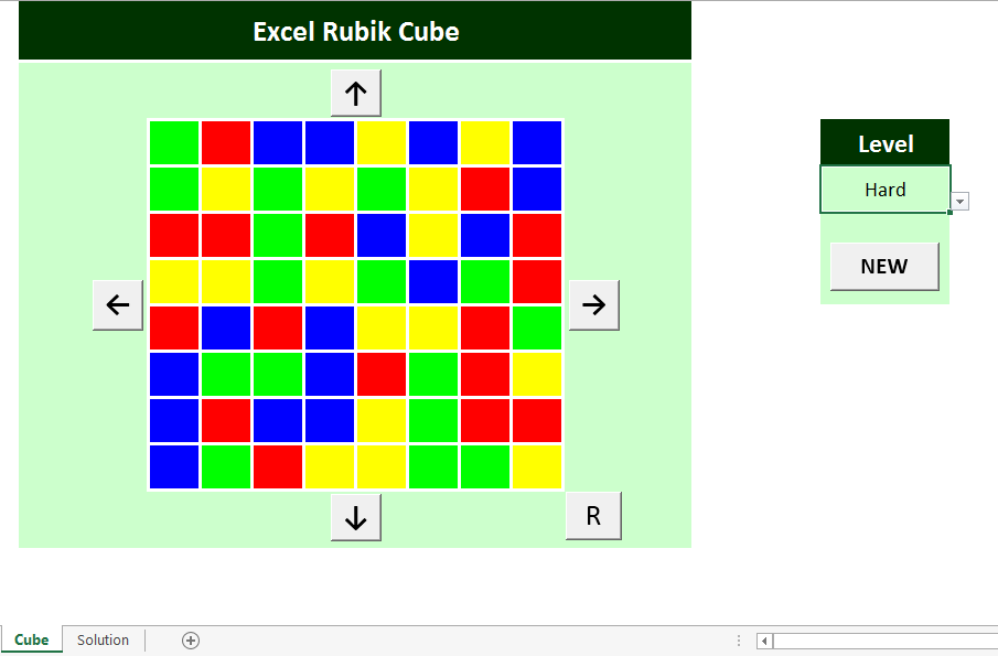Excel Macro Fun: Excel Rubik Cube Puzzle