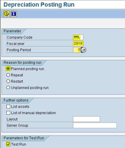 SAP - FICO MODULE LEARNING: Depreciation Run