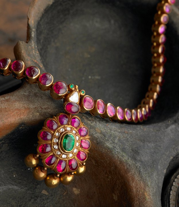 Indian Jewellery and Clothing: Elegant temple ruby jewellery from Arnav ...