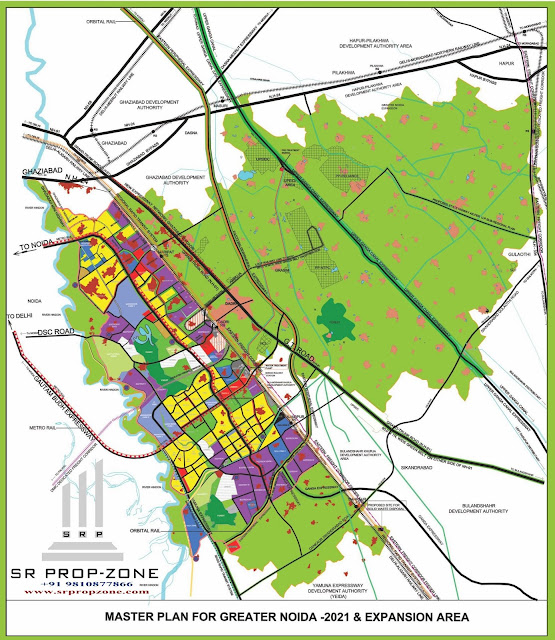 Greater Noida Master Plan With Village Name High Quality Map