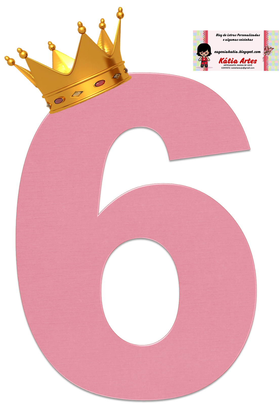 Números Rosas con Coronas. - Oh my Alfabetos!