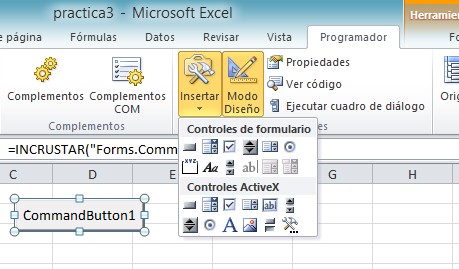 MACROS EN EXCEL : Controles en excel 2010