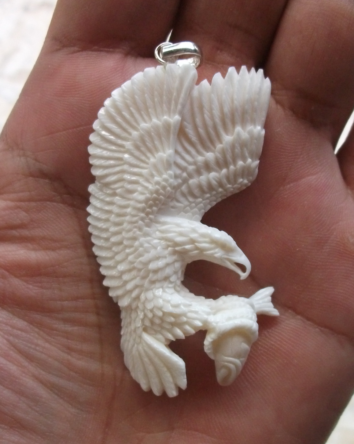 Eagle Carved Bone Pendants - Bone Pendants | Bone Carving | Carved Bone