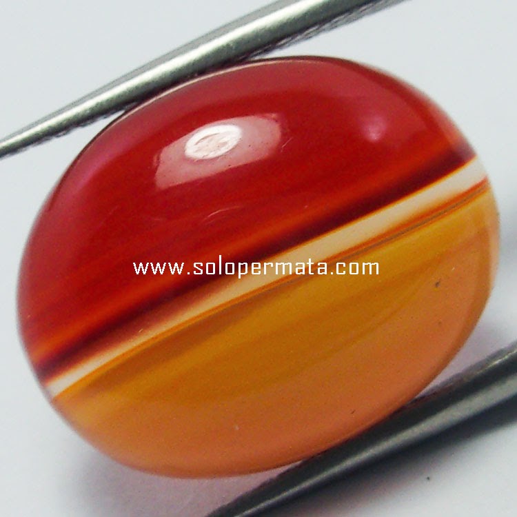 Batu Permata Akik Gambar (Merah Putih) - Sp 213 | Merah Delima Asli ...