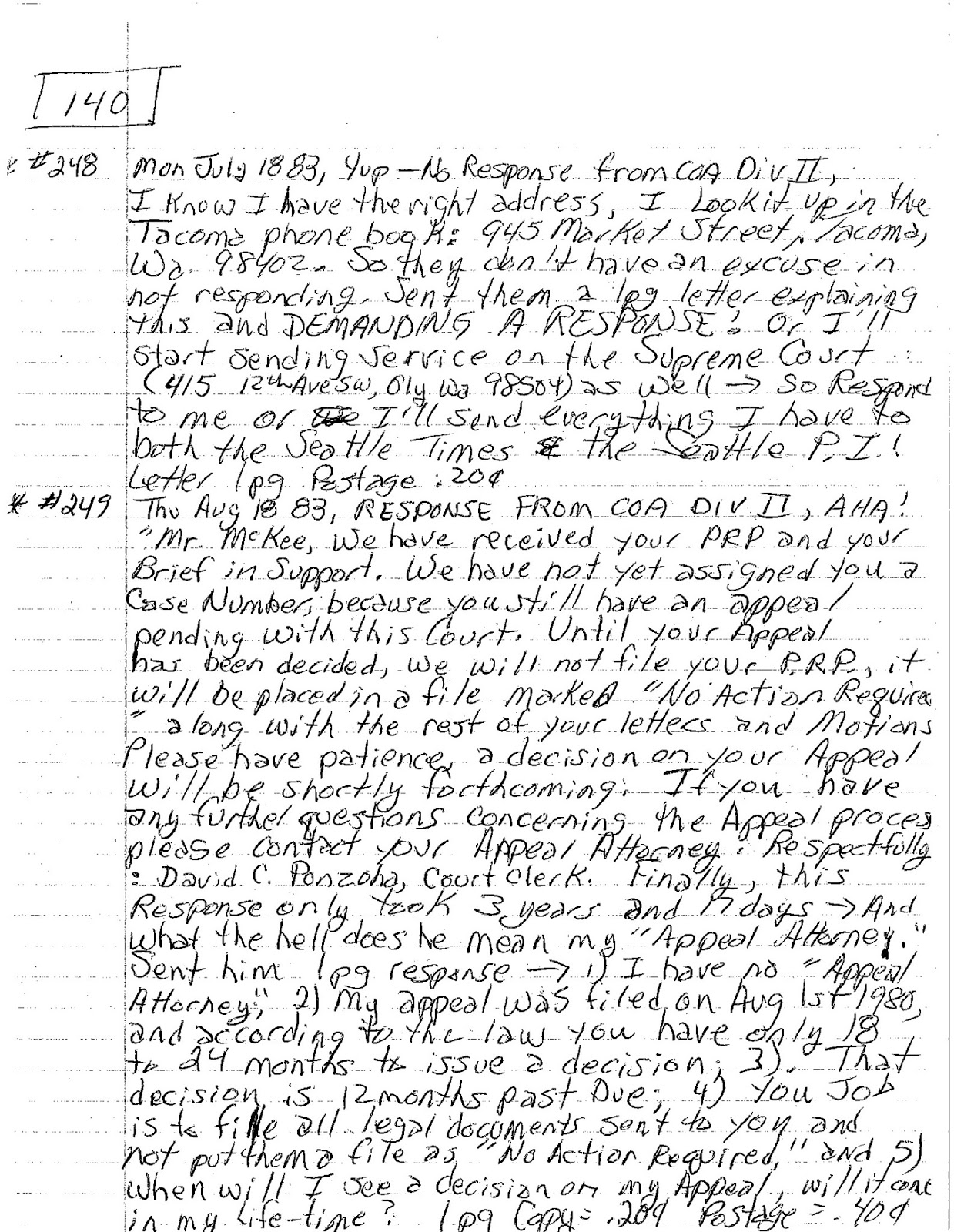 In Birdy's Eyes:: Handwritten 30 Year Daily Prison Log