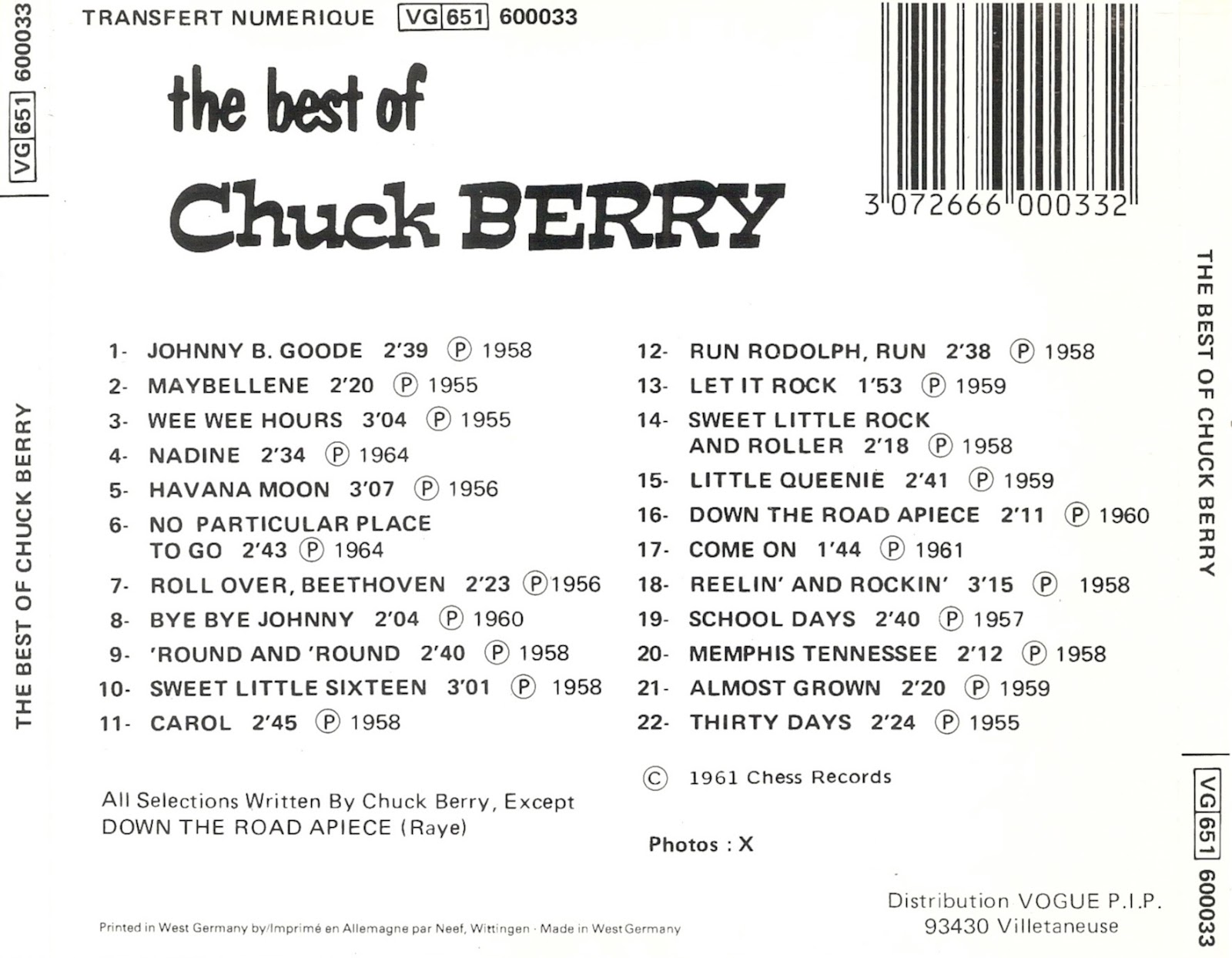 The First Pressing CD Collection: Chuck Berry - The Best of Chuck Berry