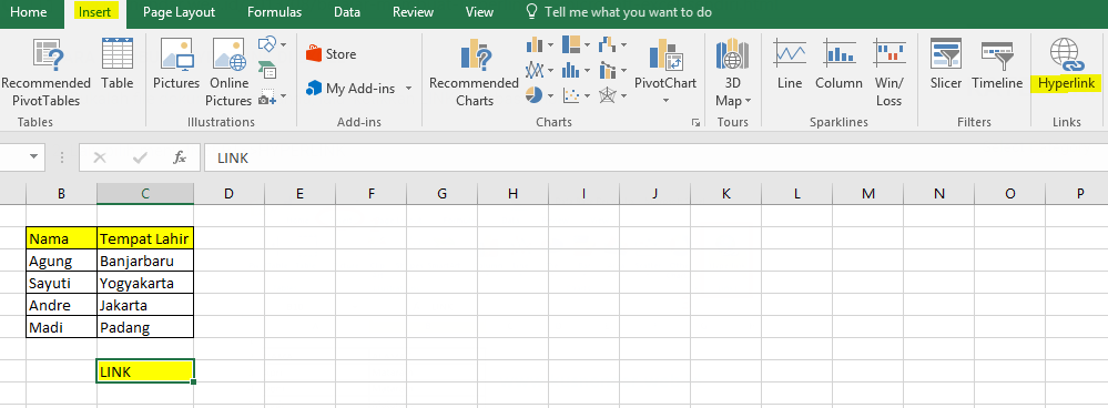 Saling Berbagi: Membuat Hyperlink di Microsoft Excel