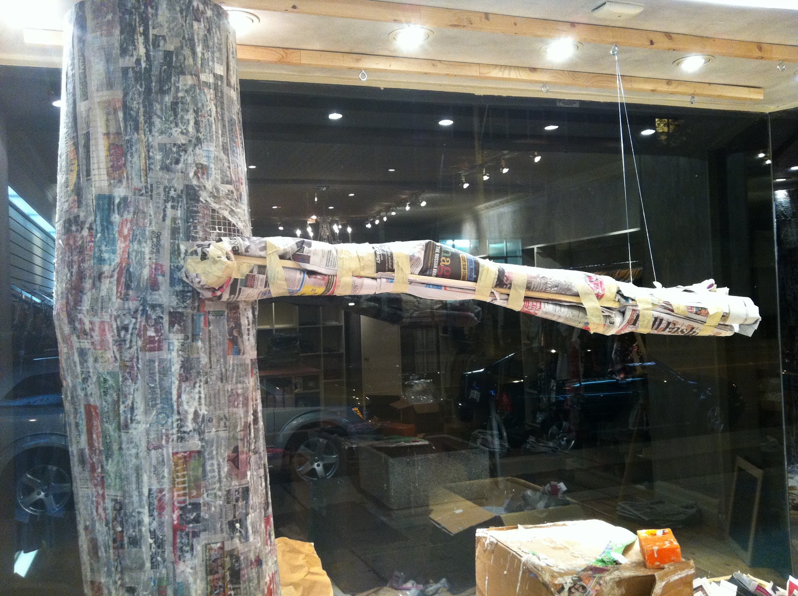 Marmalade Skies: Paper Mache Tree Window Display