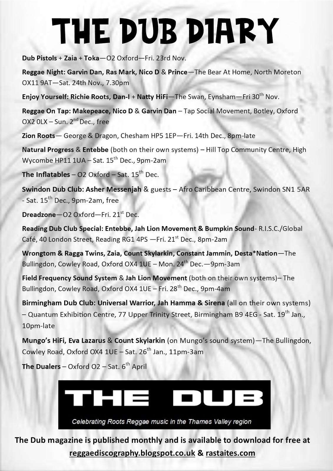 Reggaediscography: THE DUB MAGAZINE - 2018