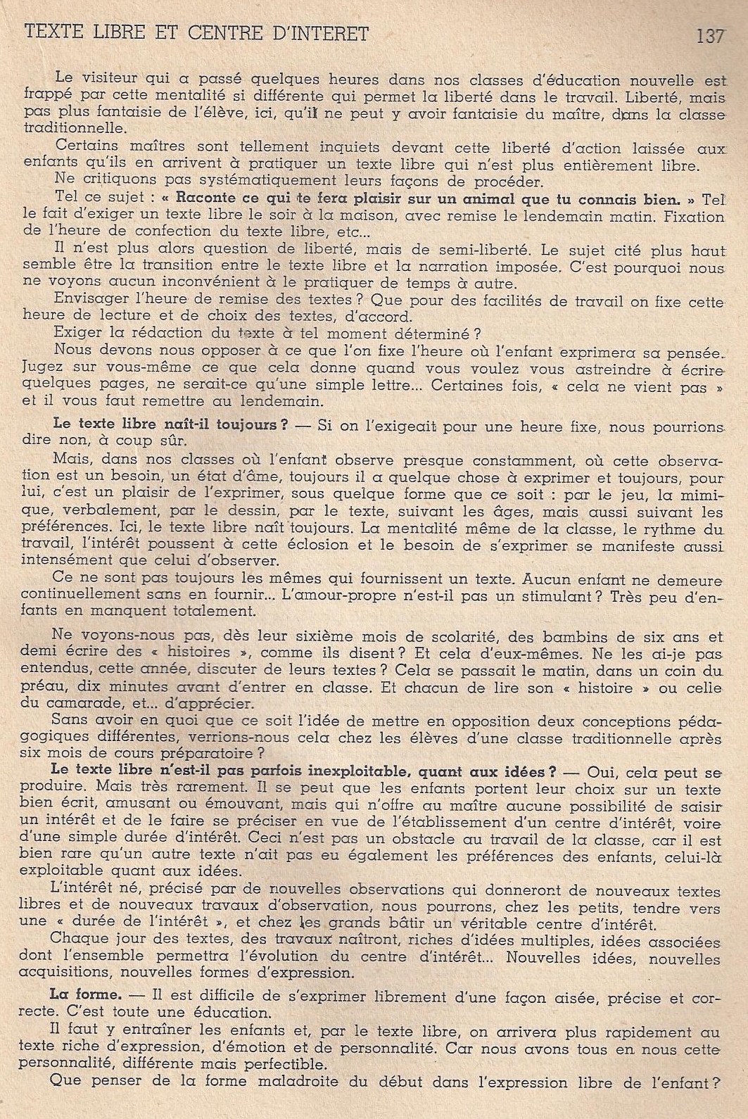 Manuels anciens: Le texte libre et le centre d'intérêt dans l'étude du ...