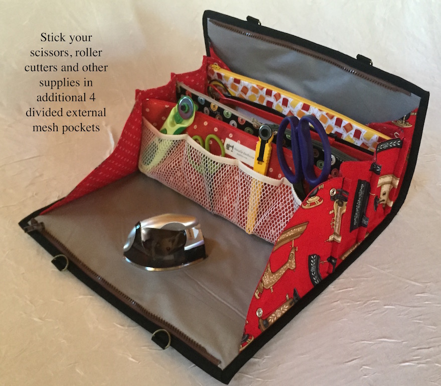 Quiltessa: Patchwork palette: My new Quilters organizer bag, now in red!