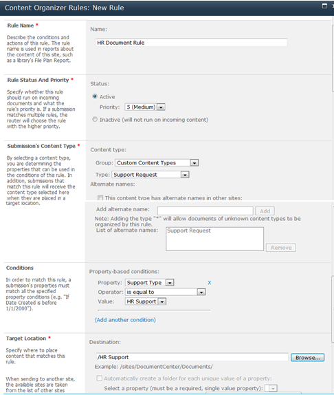 Sharepoint Drive with Hemant Joshi: Content Organizer in SharePoint 2010