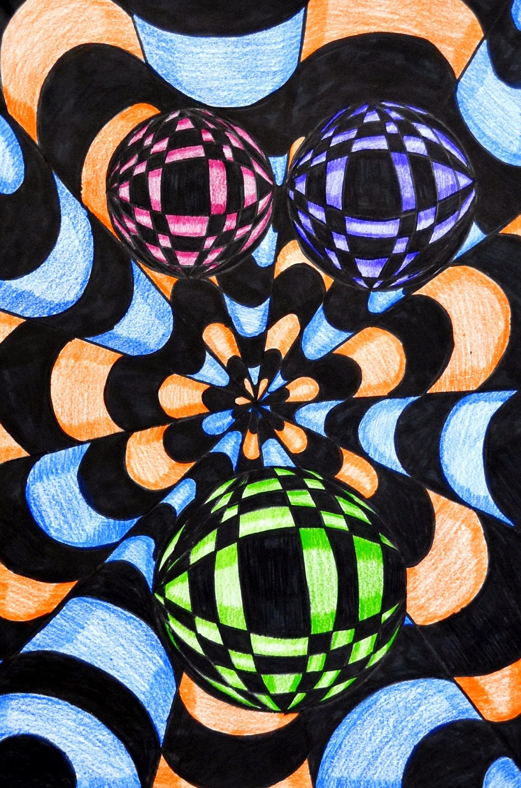 Lessons from the K-12 Art Room: Op Art in the style of Bridget Riley