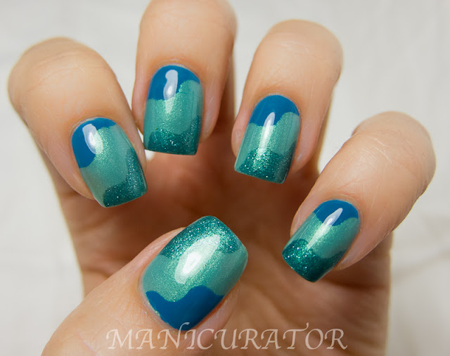 Waves Nail Art with tutorial