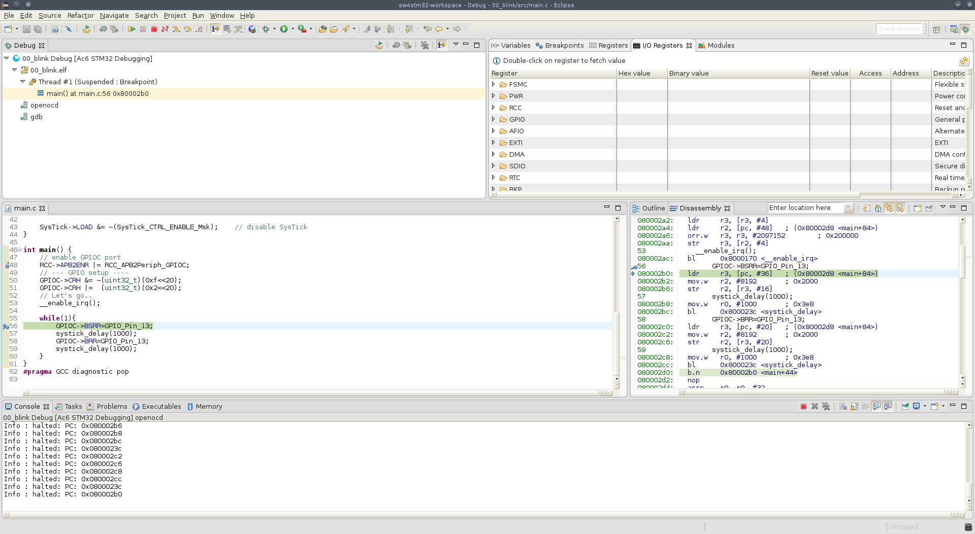 Настройка: Eclipse, SW4STM32, STM32CubeIDE и Qt Creator, для отладки проекта на STM32F103C8 ...