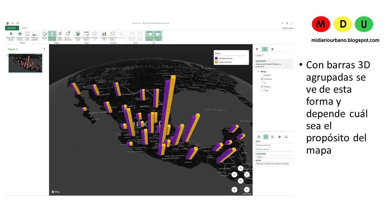 Mi Diario Urbano: Mapas 3D en Excel
