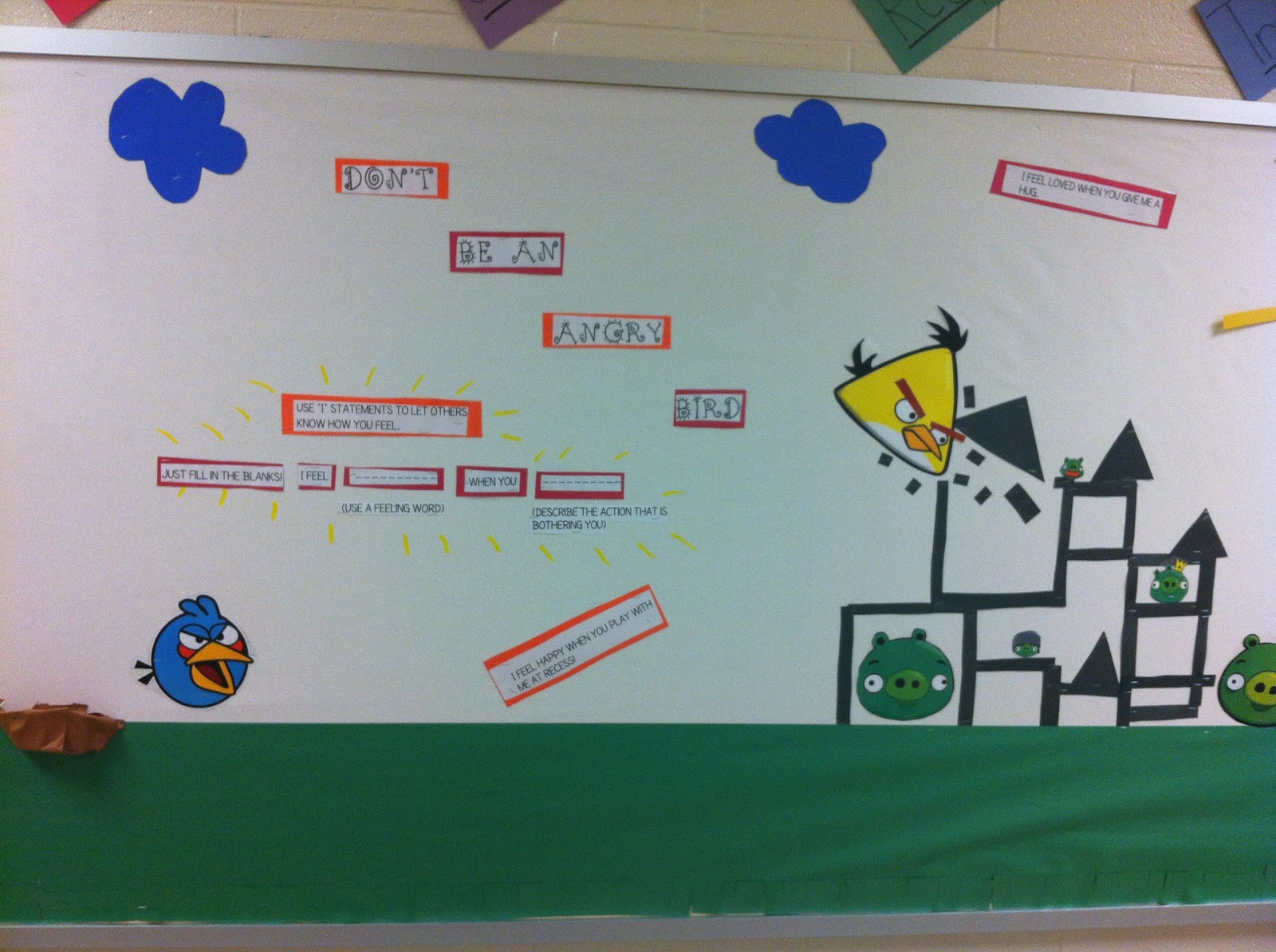 School Counseling Ideas: Don't Be An Angry Bird: Bulletin Board