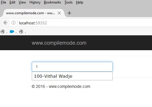 Key Value Pair Auto complete TextBox In ASP.NET MVC