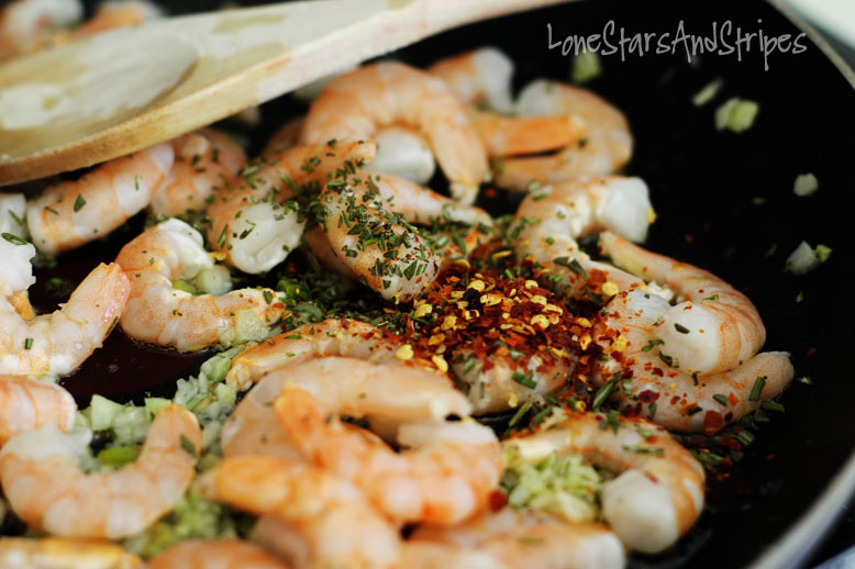 Lone Stars and Stripes: { creamy rigatoni with spicy shrimp in rosemary ...