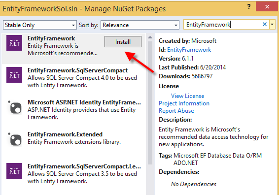 Tech Junkie Blog - Real World Tutorials, Happy Coding!: Entity Framework Part 1: Installing ...