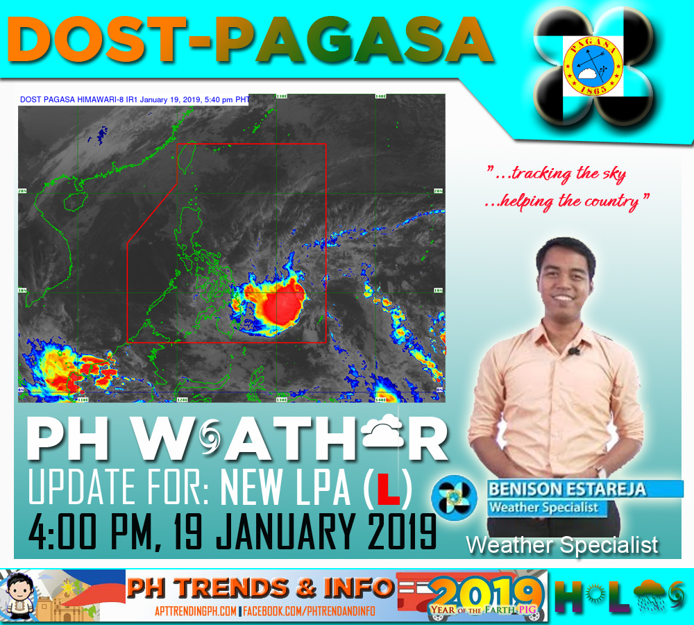 DOST-PAGASA Weather Update for Amihan and LPA as of 4:00 PM 19 January ...