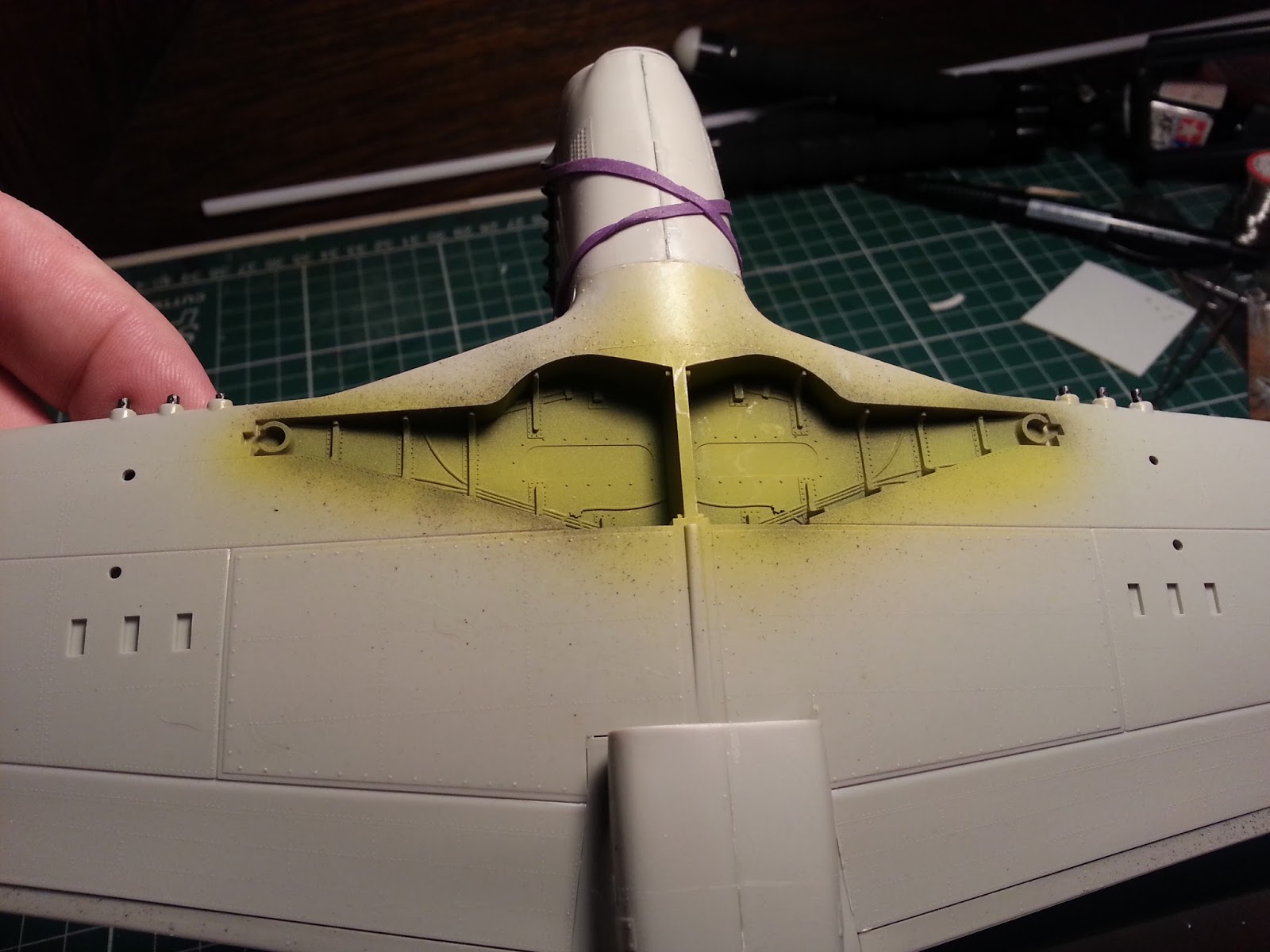 Dave's Model Workshop: Detailing the P-51D Mustang's wheel well is done