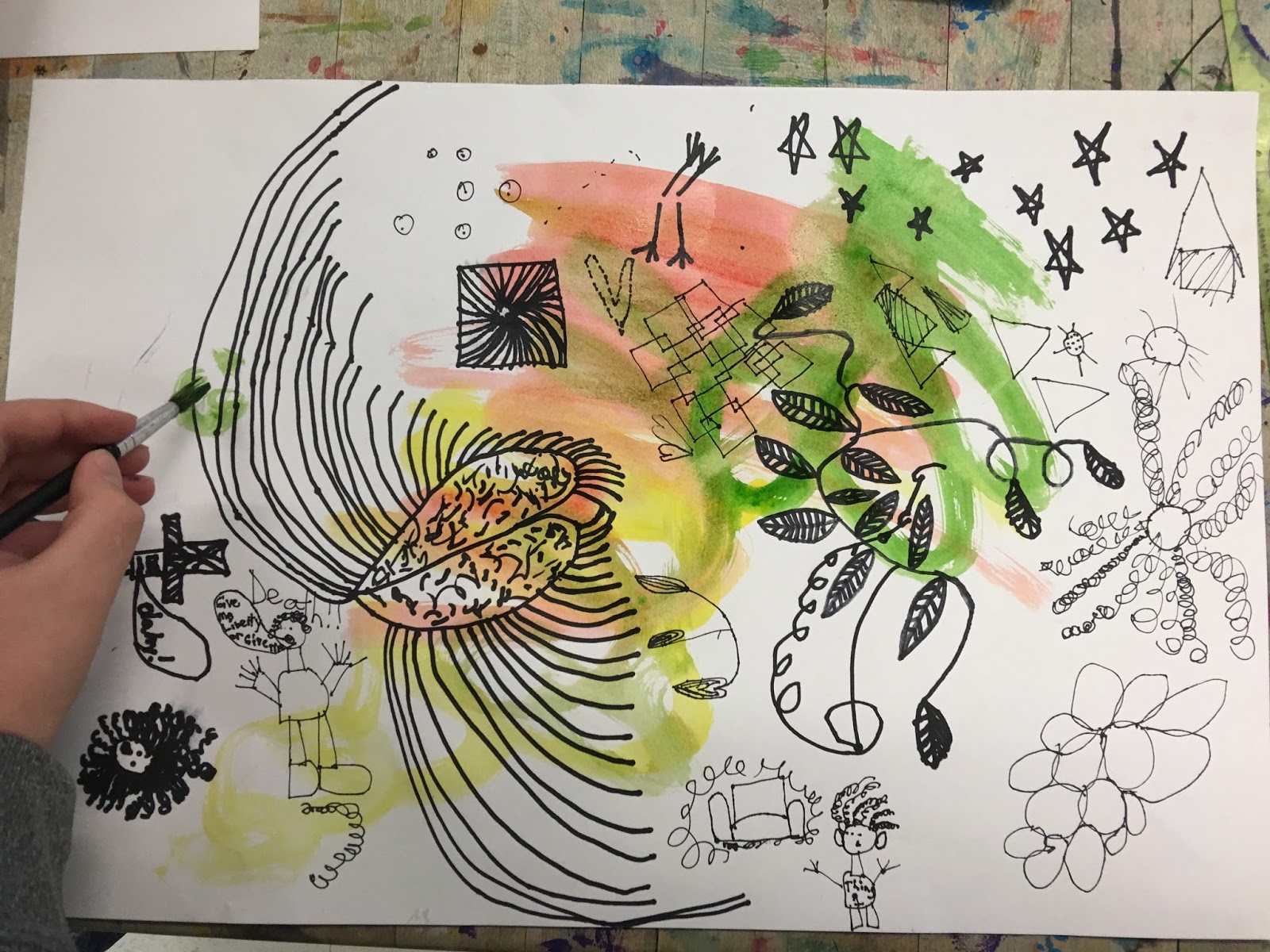 Art Room Blog: 4th Grade Collaborative Bird Project...