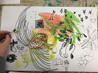 Art Room Blog: 4th Grade Collaborative Bird Project...