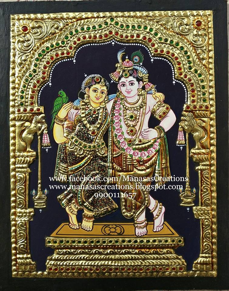 Manasa's Creations - Tanjore Paintings & Murals : Rukmini Krishna ...