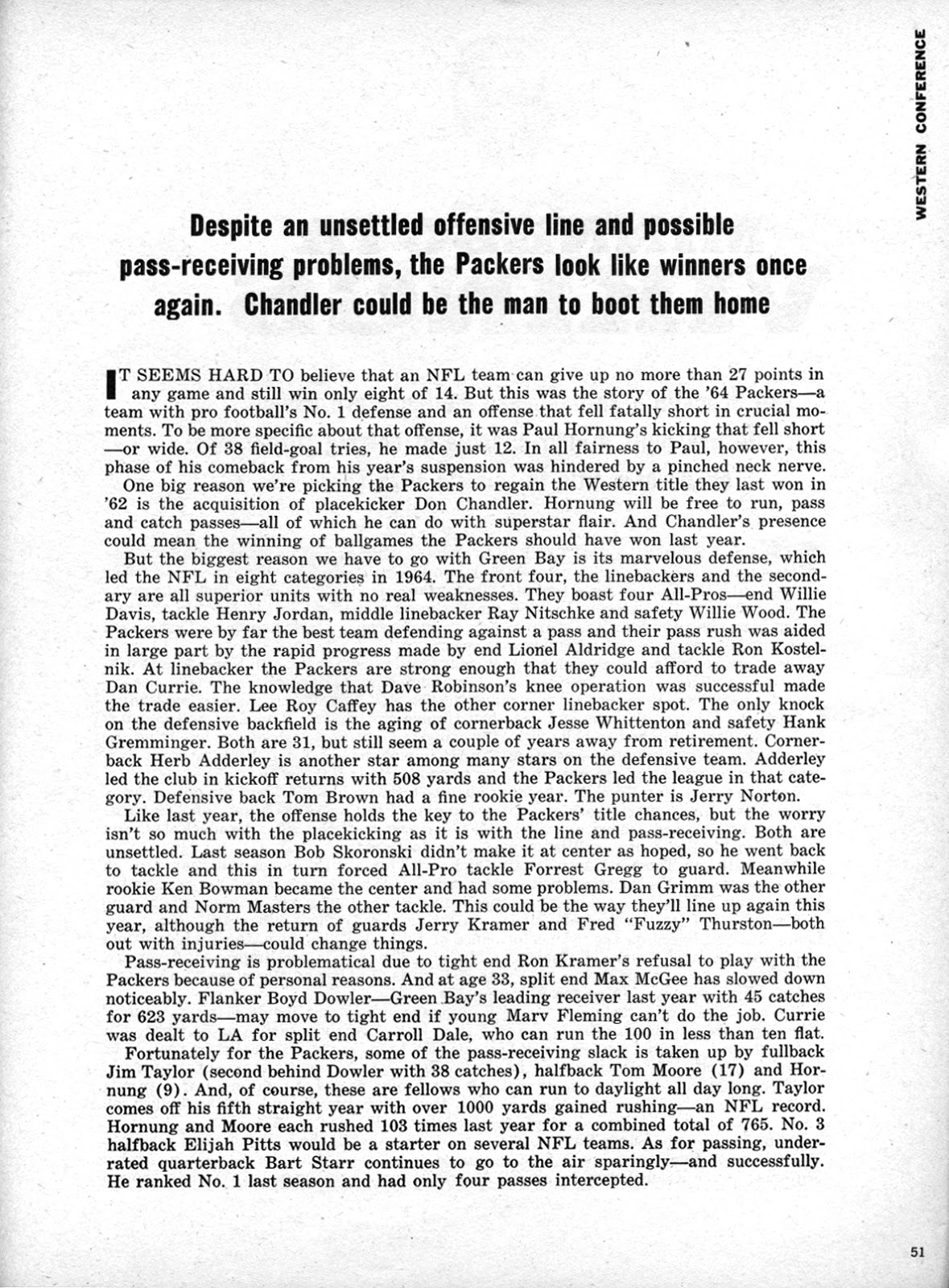 PACKERVILLE, U.S.A.: Pro Football 1965 — Part I