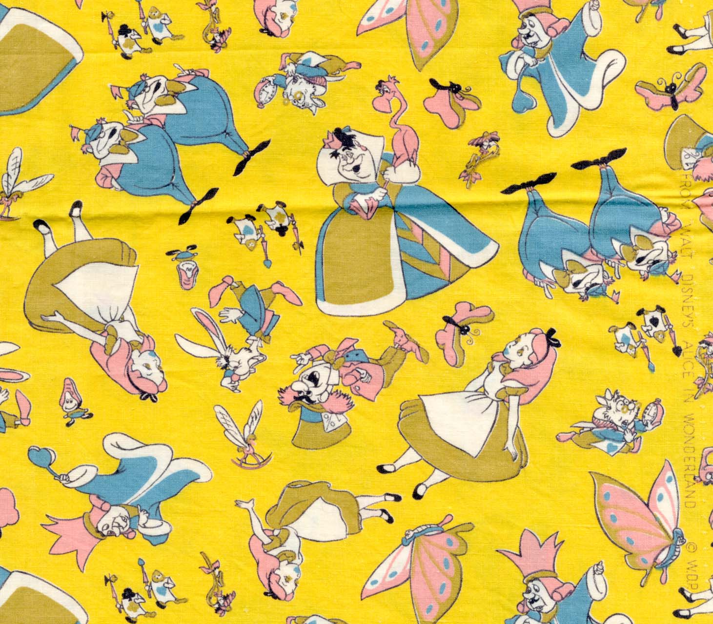 Vintage Disney Alice in Wonderland: Kent Feedsack - Alice Cast in Yellow