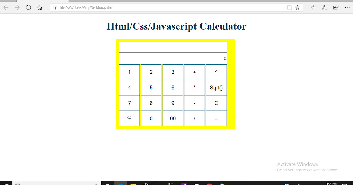 Html Html5 Tutorial How To Create Basic Calculator Using Html Css Javascript Code