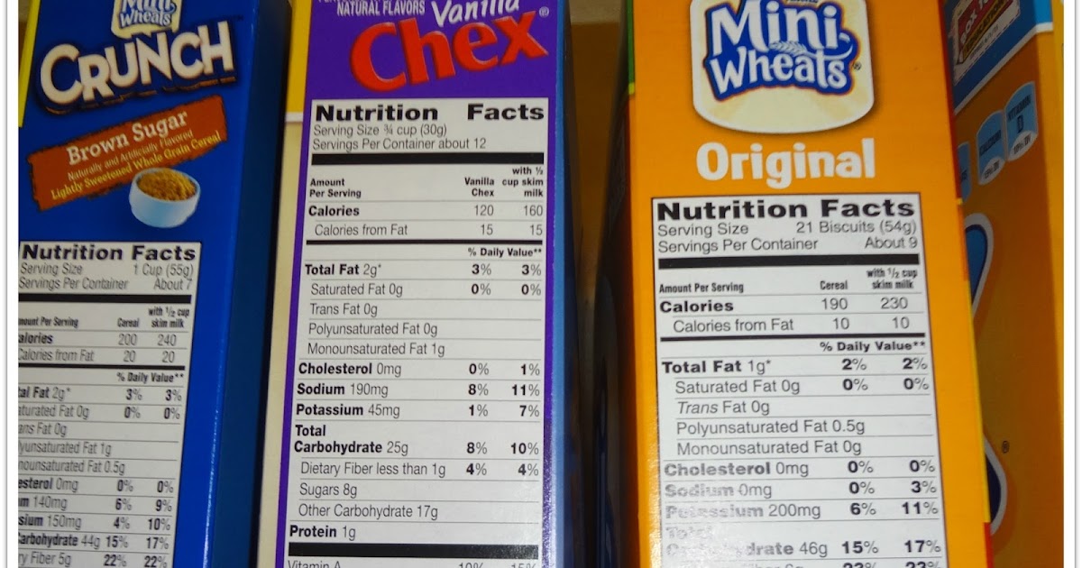 44 cereal food labels