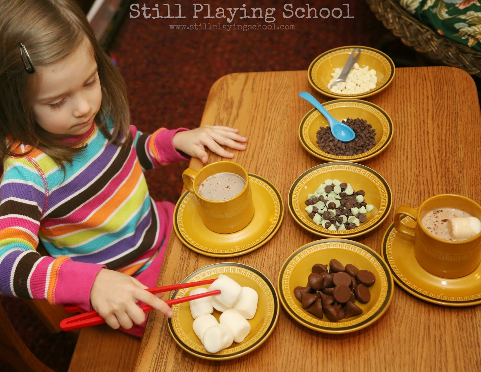 Host a Hot Chocolate Party for Fine Motor Practice | Still Playing School