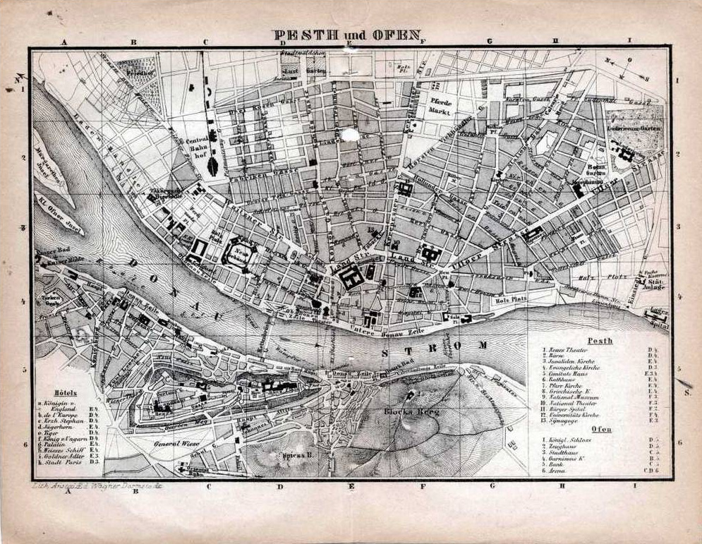 Old Budapest/Budapest régen: Budapest 1868 - Map