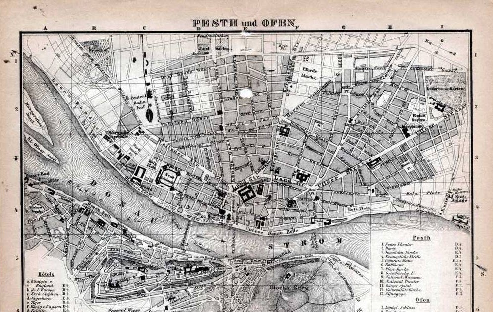 Old Budapest/Budapest régen: Budapest 1868 - Map