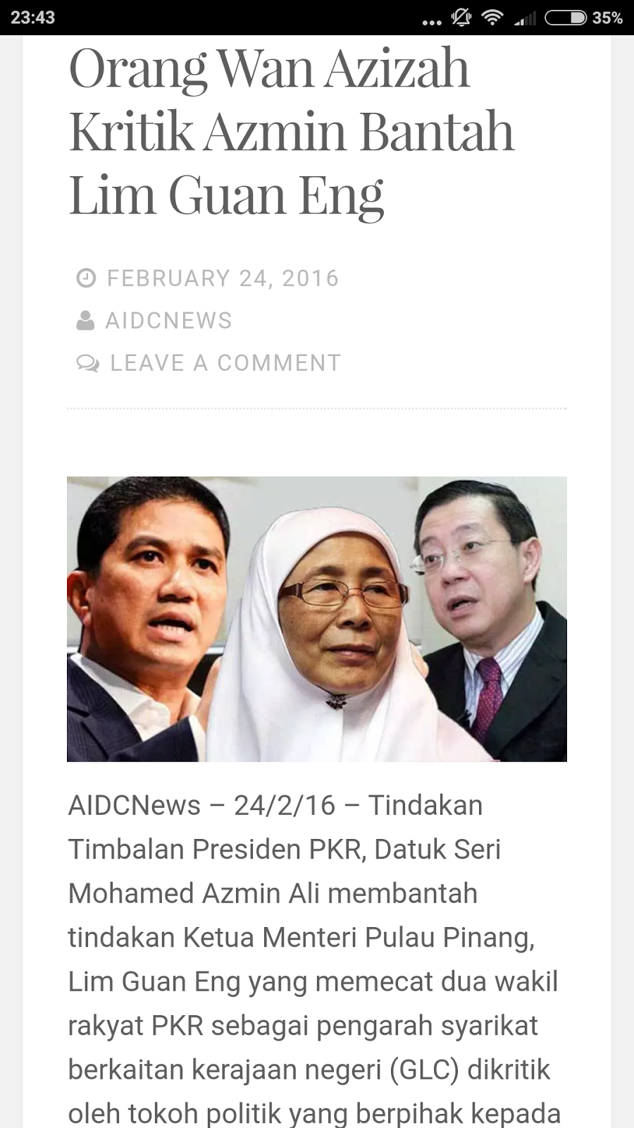 bumiyang: Azmin Sendirian Menghadapi Tokong Dikhianti Parti Sendiri???