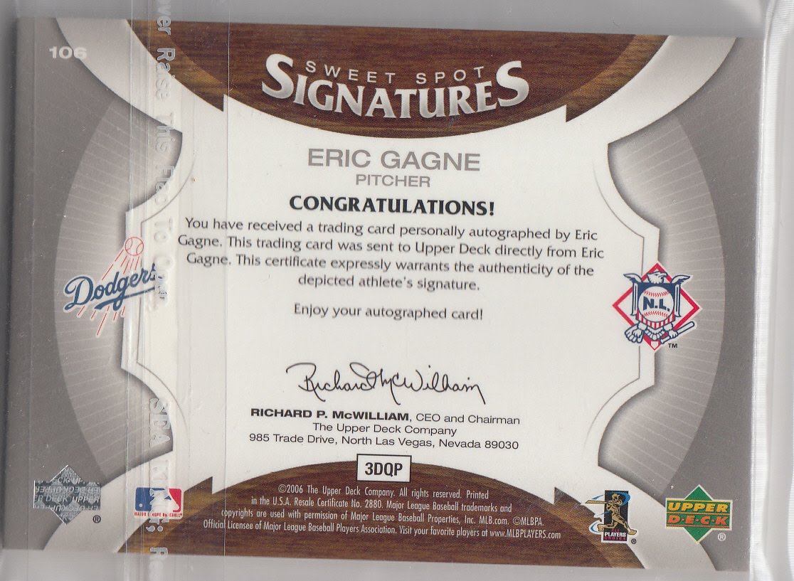 Dodgers Blue Heaven: Auto Collection: Eric Gagne Sweet Spot