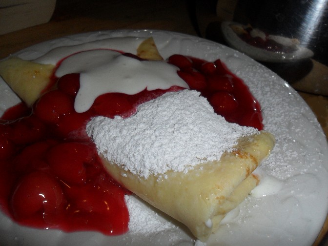 Mom's Frugal: Cream Cheese and Cherry Crepes....
