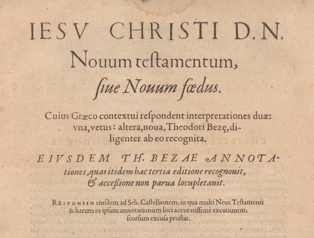 the Amsterdam NT Weblog: Beza’s New Testament editions online