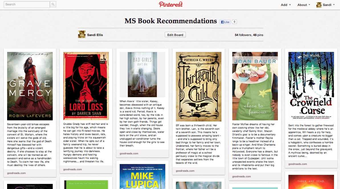 DCG Middle School Library: Book Recommendations on Pinterest
