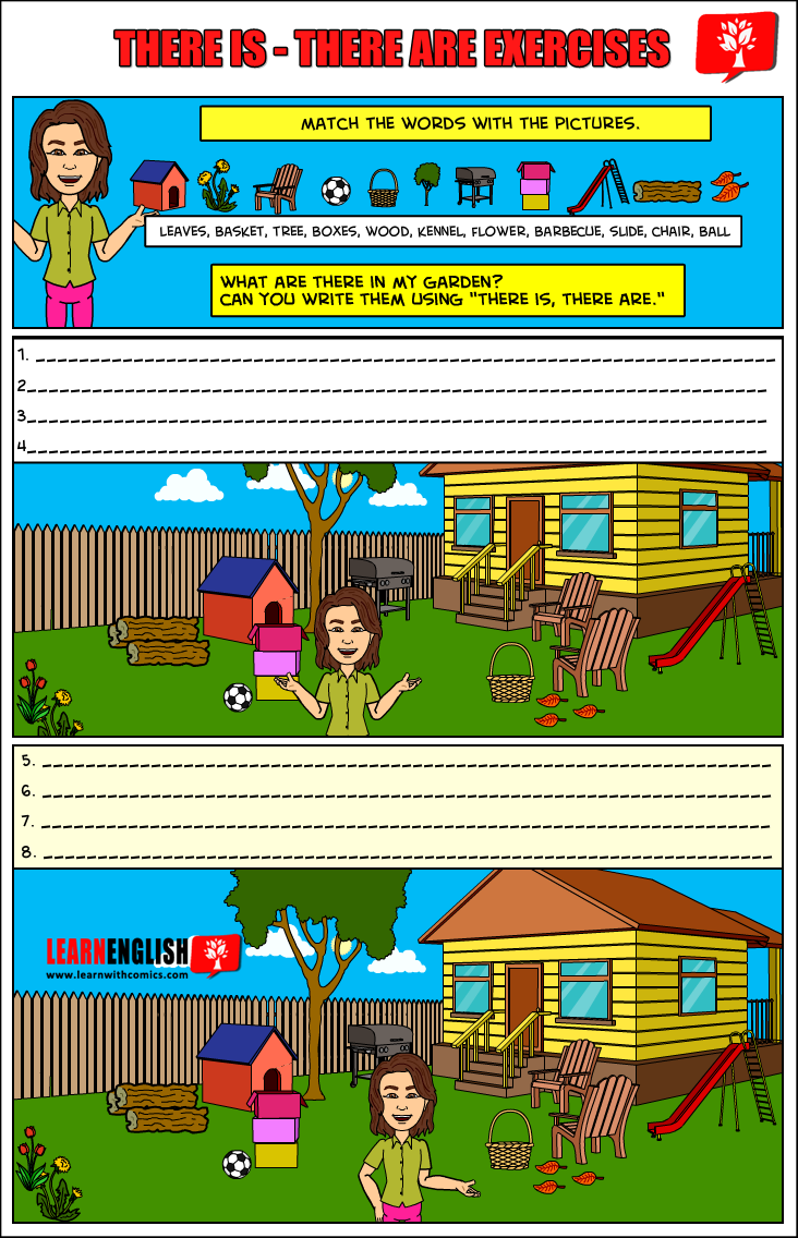 There is / there are exercises | Learn English with comics