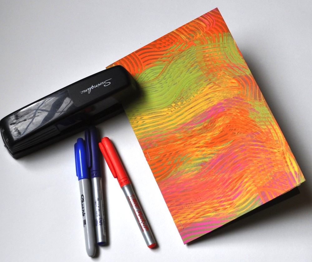 Art with Kids: Textured Acrylic Notebook Covers
