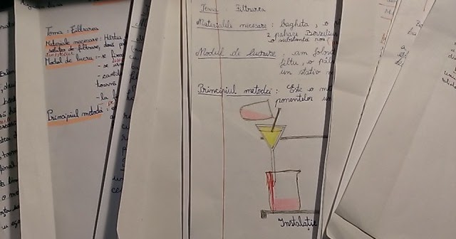Chimie, fizică și ecologie : Decantarea și filtrarea (clasa a VII-a C)